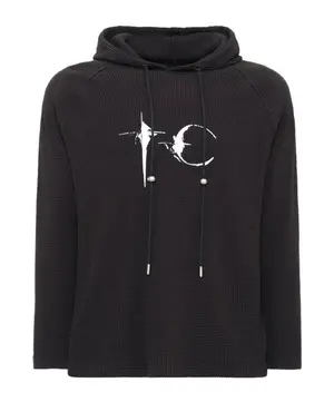 THUG CLUB Bulk Shoulder Waffle-knit Hoodie