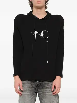 THUG CLUB Bulk Shoulder Waffle-knit Hoodie