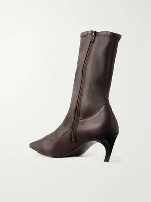 Khaite Leather Ankle Boots
