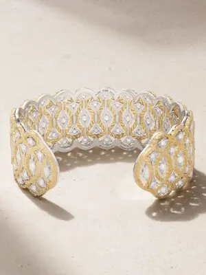 Buccellati 18-karat And White Gold Diamond Cuff