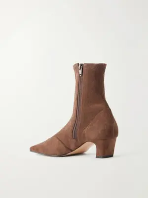 Khaite Velvet Ankle Boots - Brown