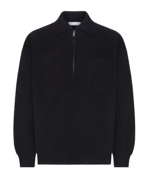 ROBERTO COLLINA Half-zip Chest-pocket Sweater - Black