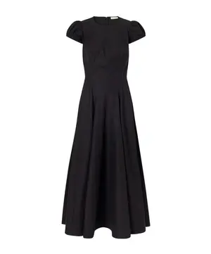 DÔEN Cotton-poplin Midi Dress - Black