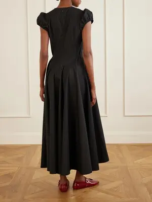 DÔEN Cotton-poplin Midi Dress - Black