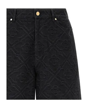 Casablanca High Waist Jacquard Bermuda Shorts
