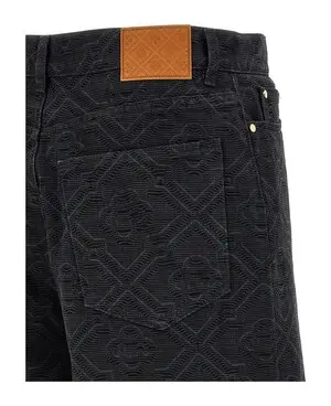 Casablanca High Waist Jacquard Bermuda Shorts