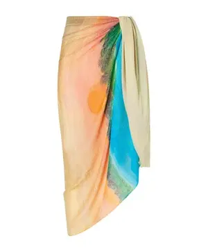 DONDE ESTEBAN Fringed Printed Cotton-blend Pareo - No