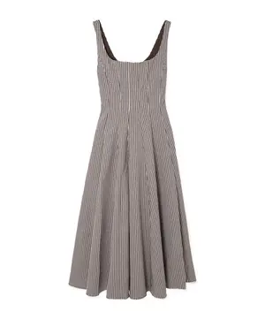 Staud Plaid Dress - Gray