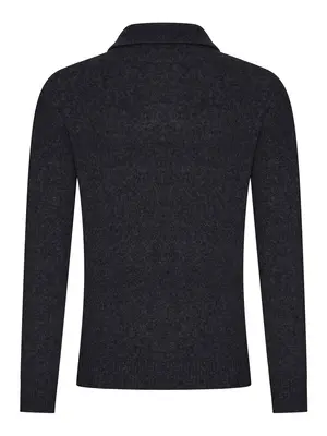 ROBERTO COLLINA Polo-collar Wool Sweater - Black