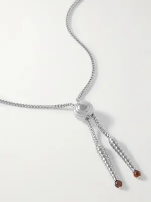 JACQUES MARIE MAGE Silver-plated Tigers Eye Necklace