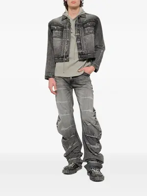 THUG CLUB Laser Washed Parkour Long Jeans