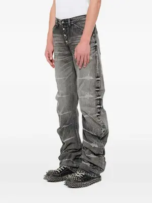 THUG CLUB Laser Washed Parkour Long Jeans