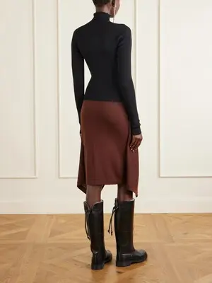 RIER Ribbed Silk Turtleneck Sweater