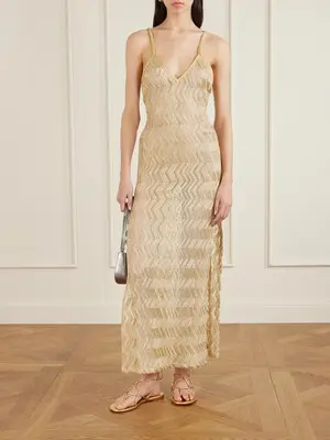 Missoni Metallic Crochet-knit Coverup
