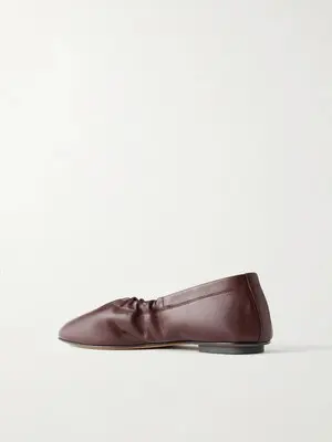 Le Monde Beryl Gathered Leather Ballet Flats