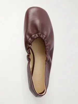 Le Monde Beryl Gathered Leather Ballet Flats