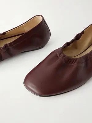 Le Monde Beryl Gathered Leather Ballet Flats