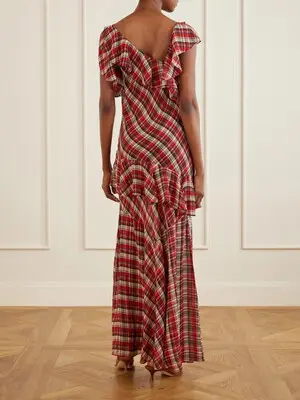 DÔEN Vintage Plaid Midi Dress