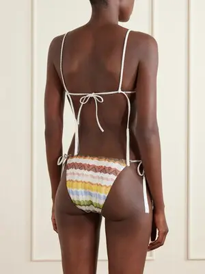 Missoni Striped Tasseled Crochet-knit Bikini