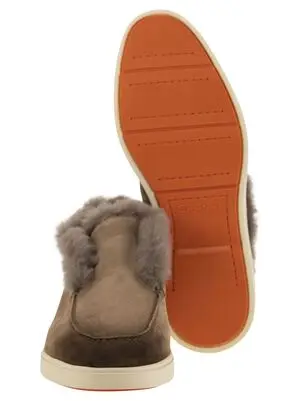 Santoni Suede And Fur Desert Boot
