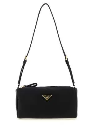 Prada Triangle Logo Shoulder Bag - Black
