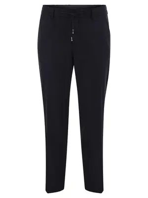 BOSS Virgin Wool-blend Drawstring Trousers - Blue