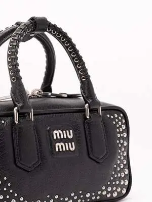 Miu Miu Arcadie` Leather Bag With Studs