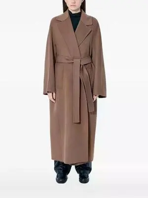 Max Mara Belted Notched-lapel Coat - Brown