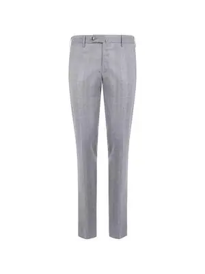 PT TORINO Herringbone-weave Wool Trousers - Grey