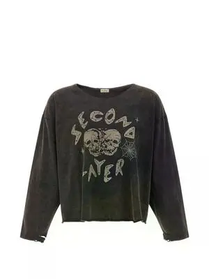 SECOND / LAYER Skull-print Long-sleeve T-shirt