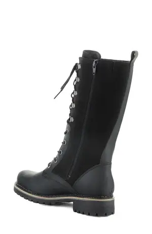 BOS. & CO. Havi Leather Lace-up Tall Boot - Black