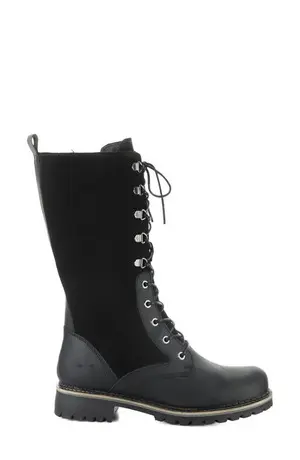 BOS. & CO. Havi Leather Lace-up Tall Boot - Black