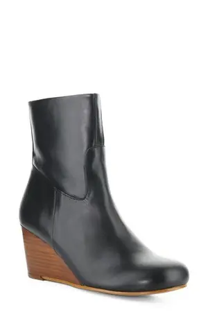 Fly London Tael Leather Wedge Bootie - Black