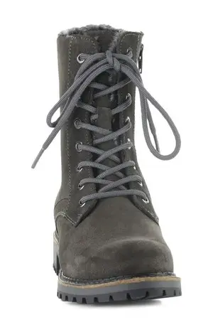 BOS. & CO. Cyrus Leather Boot With Faux Fur Trim - Anthracite