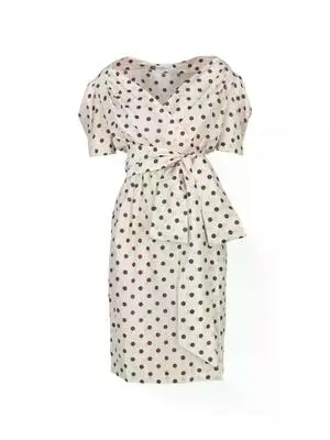 Pierre Balmain Polka-dot Belted Midi Dress