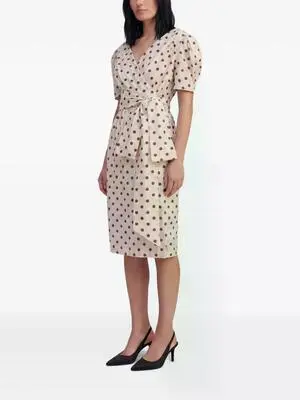 Pierre Balmain Polka-dot Belted Midi Dress