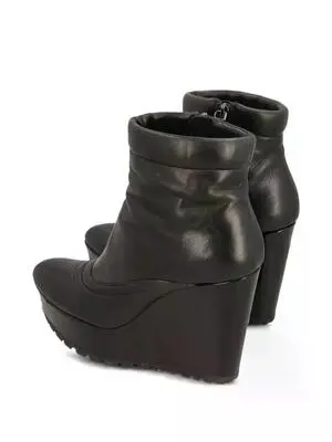 Prada Wedge Leather Ankle Boots