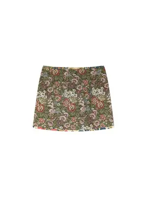 Farm Rio Quilted Floral Reversible Mini Skirt - No