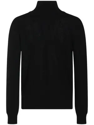 Rick Owens Ribbed-knit Roll-neck Sweater - Black