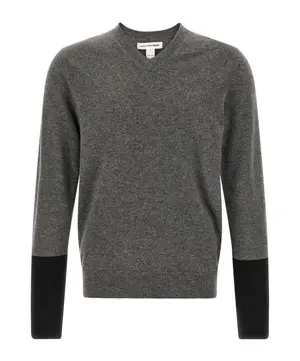 Comme Des Garçons Color-block V-neck Knitted Sweater - No