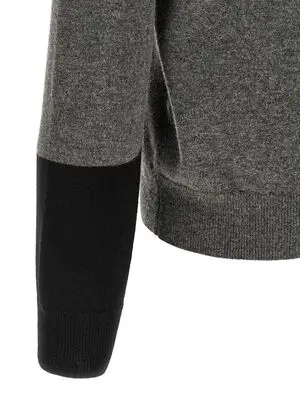 Comme Des Garçons Color-block V-neck Knitted Sweater