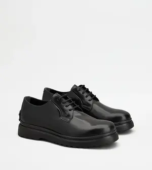 TOD'S Gommino Detail Round Toe Derby Shoes