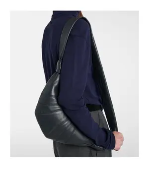 LEMAIRE Croissant Small Leather Bag - Blue