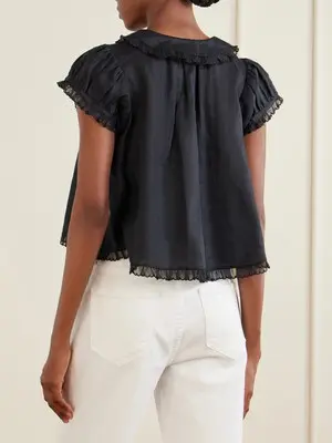 DÔEN Wrinkled Ramie Shirt - Black