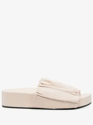 JIL SANDER Thick Soled Leather Sandals - Black