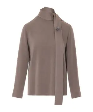 Fabiana Filippi Falcon Scarf Detail Top - Brown
