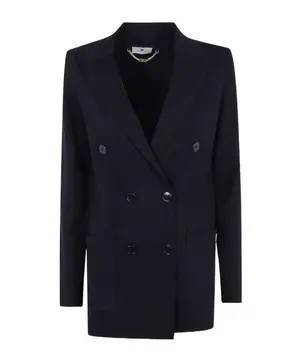 Elisabetta Franchi Double-breasted Knit Blazer