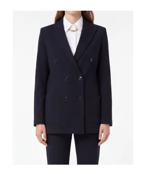 Elisabetta Franchi Double-breasted Knit Blazer