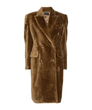 MUGLER Double-breasted Faux-fur Coat - No