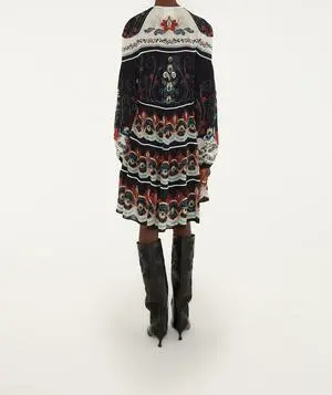 Farm Rio Long-sleeve V-neck Dress